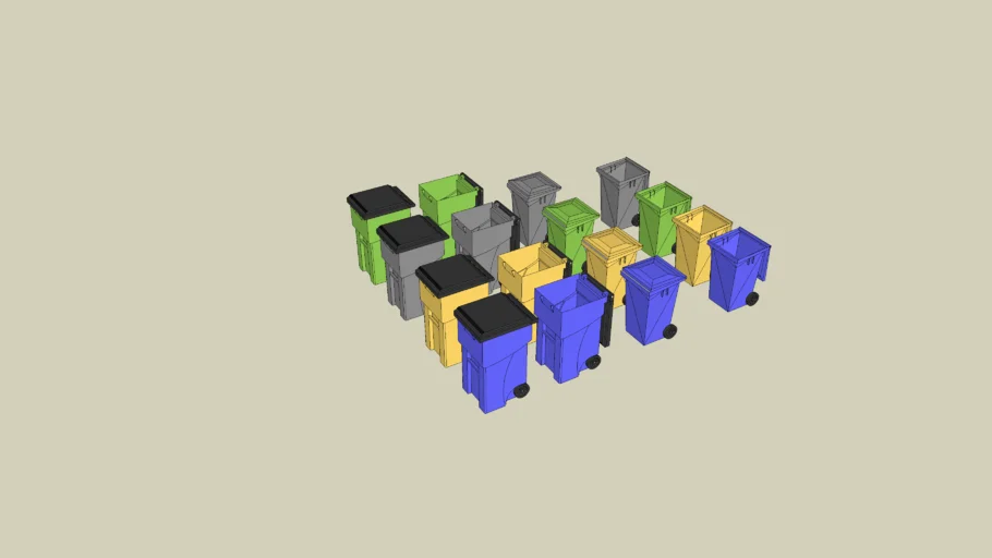 Recycle Garbage Bins | 3D Warehouse