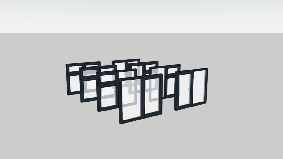 Origin 2 Panel Casement Windows 1010 x 1190 | 3D Warehouse