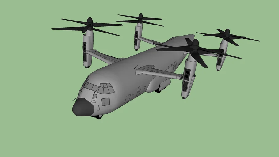 Lockheed TC-130 Quad TiltRotor | 3D Warehouse