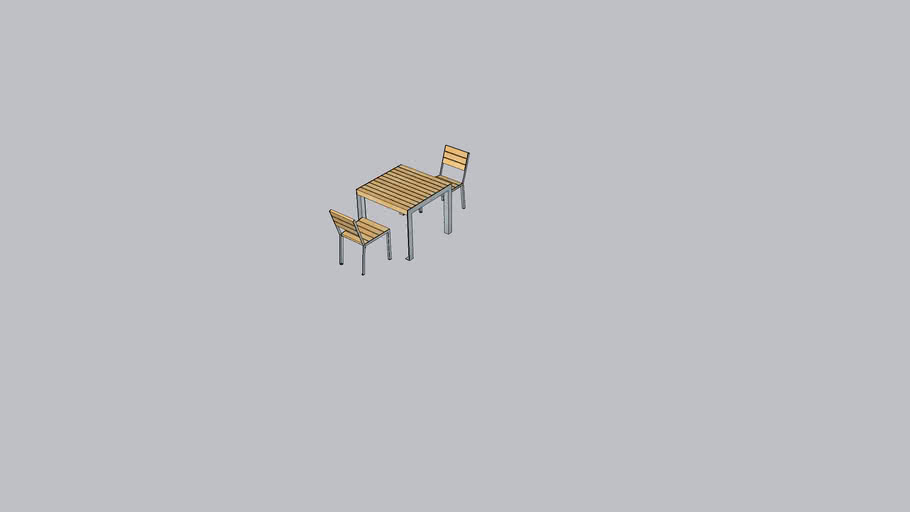 Square table with two chair | 3D Warehouse