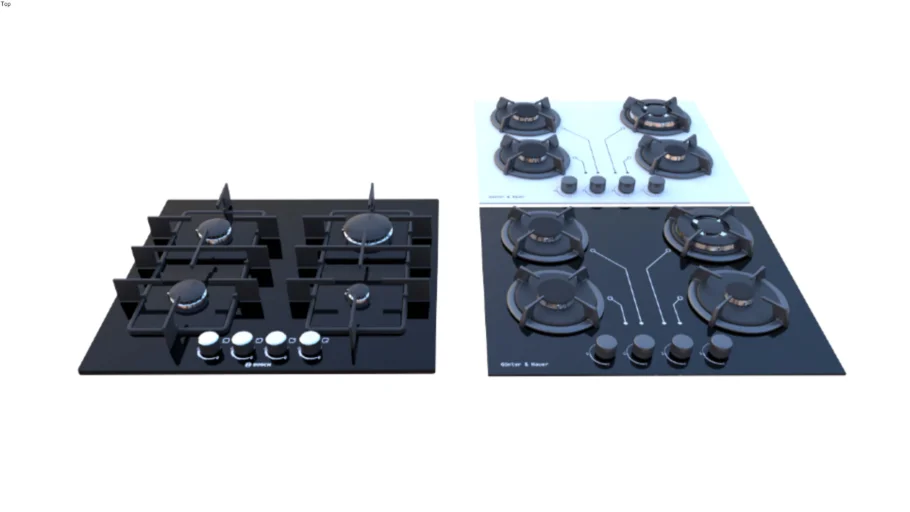 Gas Hobs (High Poly+Material) | 3D Warehouse