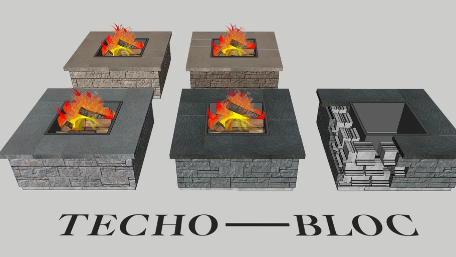 Techo-Bloc - Rosemont Fire Pits | 3D Warehouse