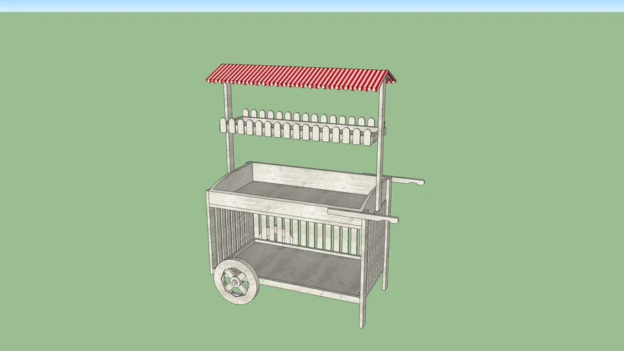 Striped Market Cart | 3D Warehouse