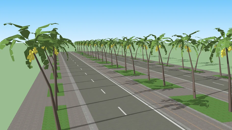 Road with trees | 3D Warehouse