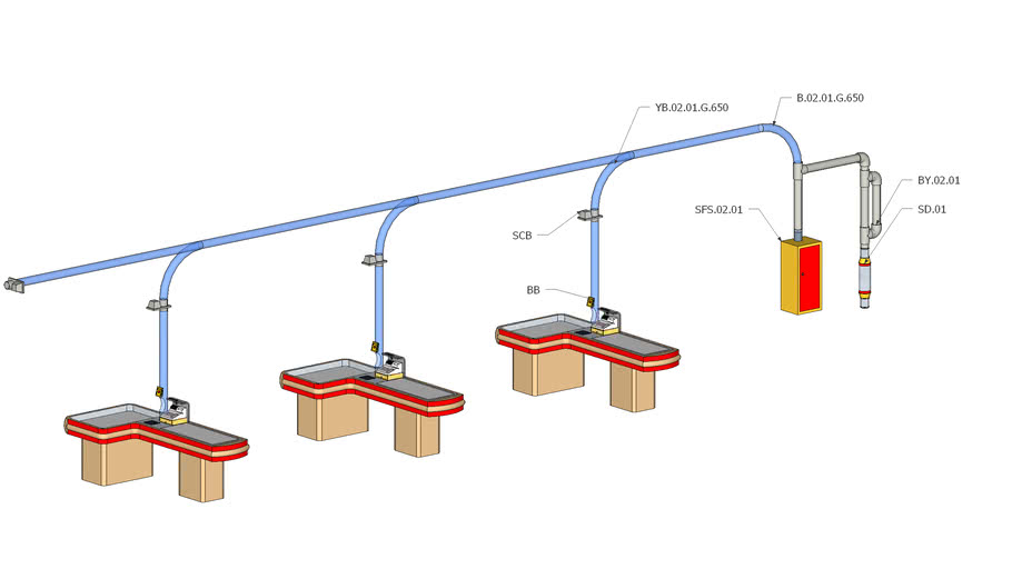 COMB one-way pneumatic tubemail system by PortoPronto | 3D Warehouse