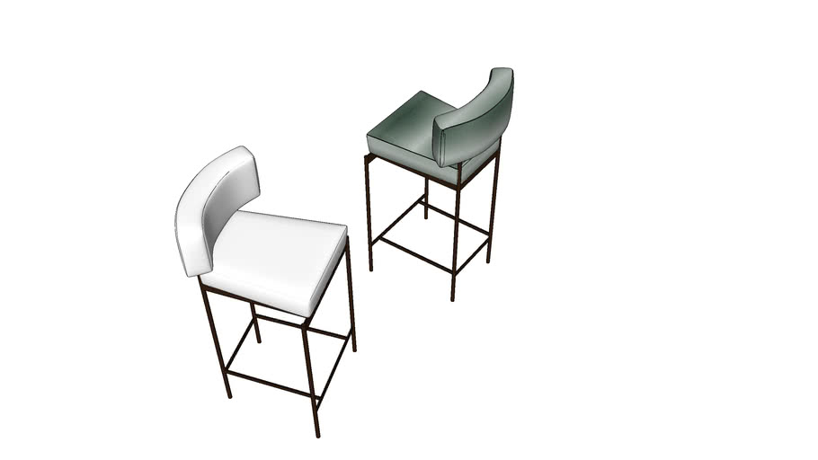 small bench with backrest | 3D Warehouse