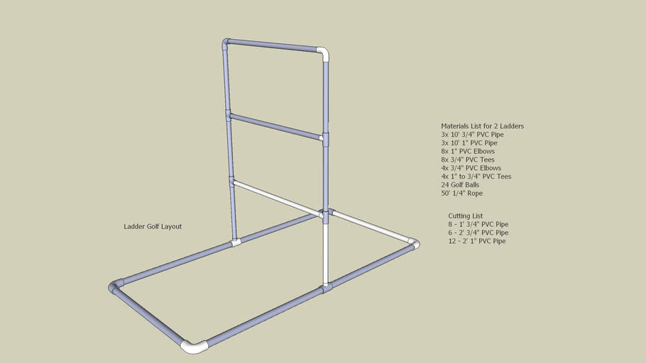Ladder Golf/Bolo Toss Ladder | 3D Warehouse