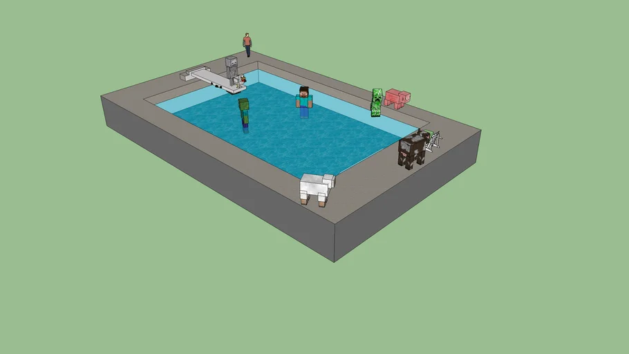 MineCraft pool party | 3D Warehouse