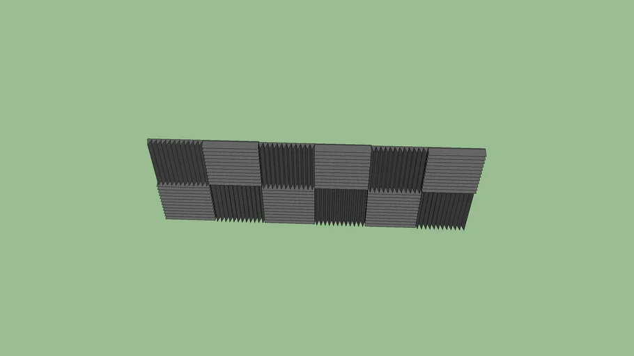 Acoustic Panels 12 Pieces (Grey/Dark Grey) | 3D Warehouse