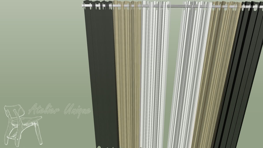 Linen sheer curtain | 3D Warehouse