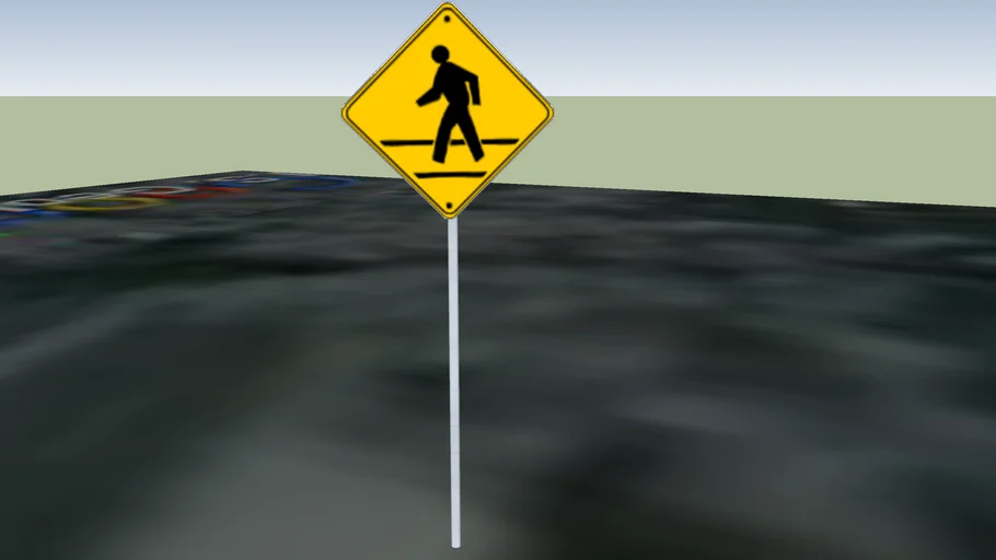 Crosswalk sign at Coast Village Rd and Coast Village Circle | 3D Warehouse