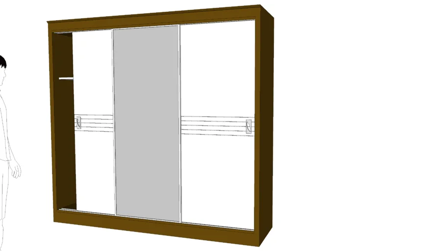 Guarda-roupa Millennium - 3 portas | 3D Warehouse