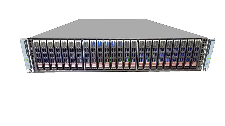Simplistic 2U Supermicro SuperServer Chassis | 3D Warehouse