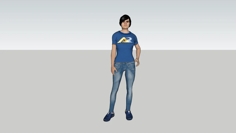 Woman Standing in Casual Clothes | 3D Warehouse