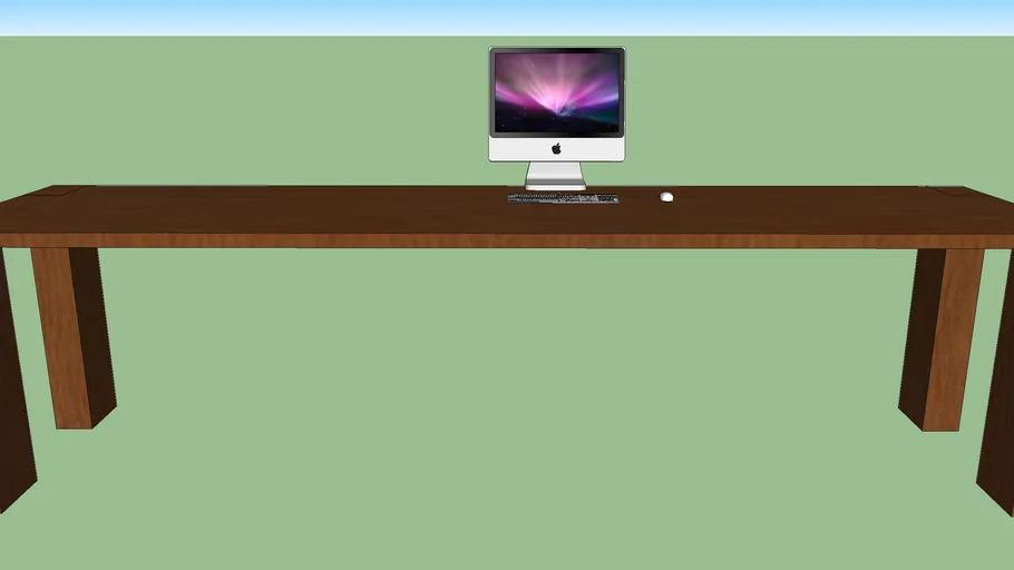 desk with mac | 3D Warehouse