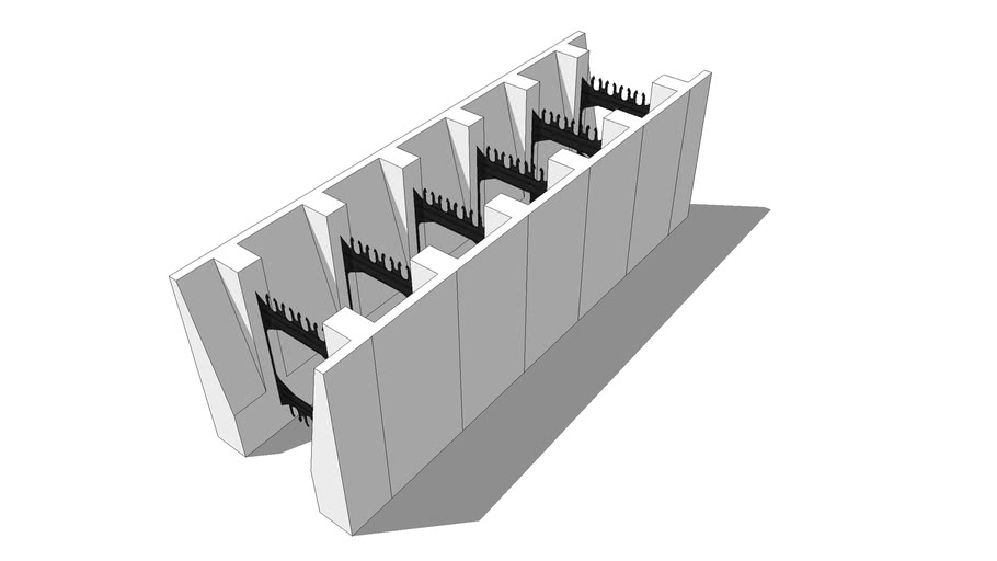 Amvic R30 ICF - 8in Double Sided Taper Top | 3D Warehouse