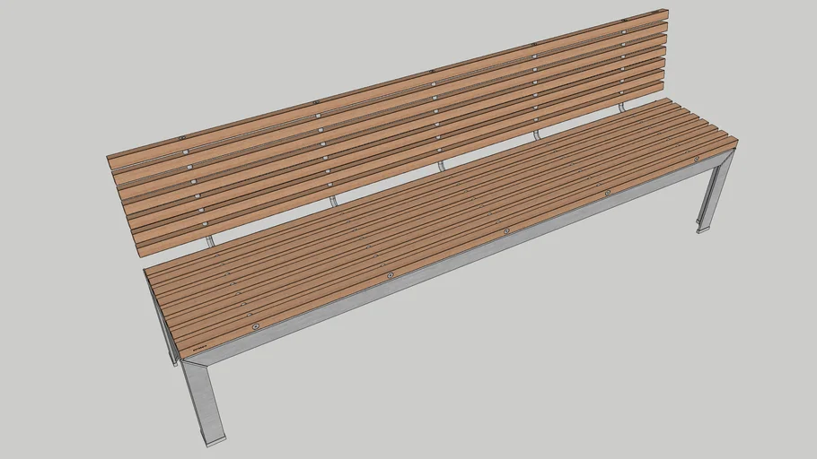 Extempore bench with backrest 225 | 3D Warehouse