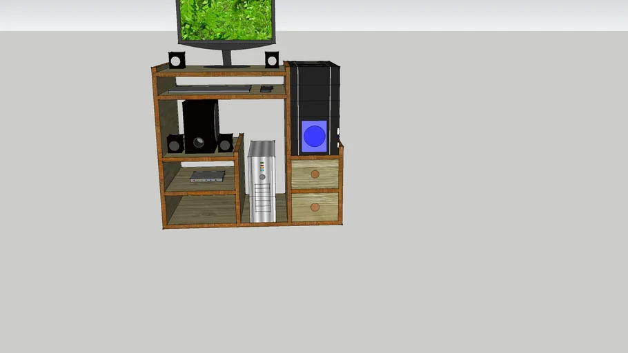 Computer table with pc | 3D Warehouse