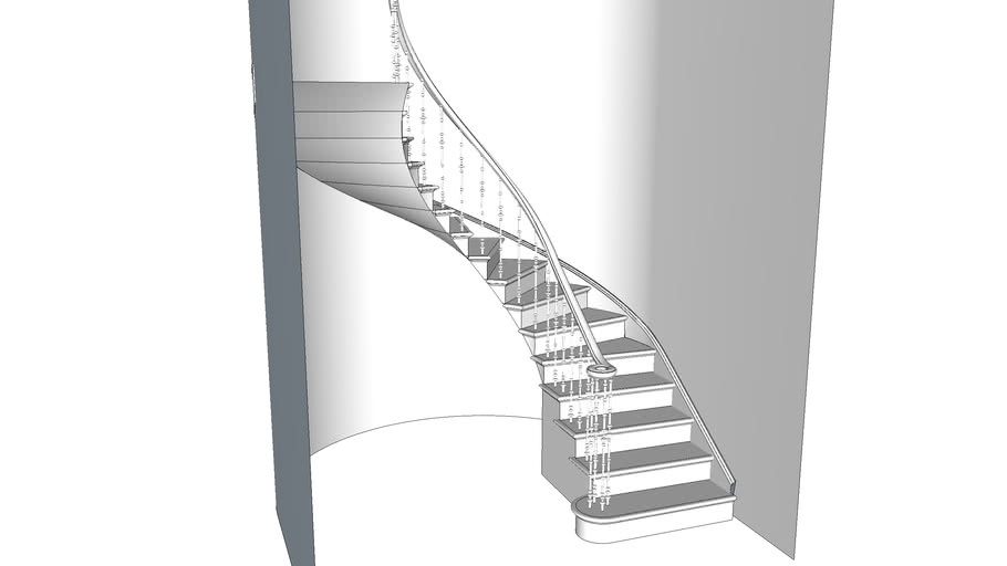 Curved Stone Staircase | 3D Warehouse
