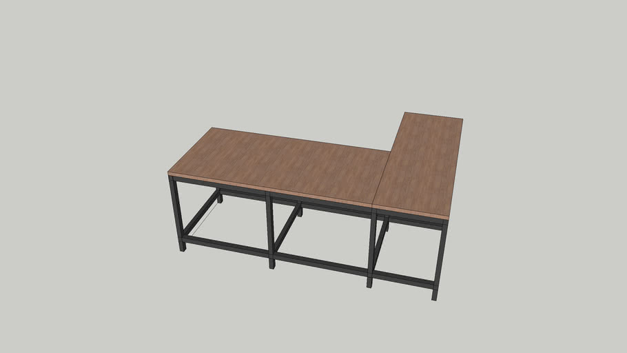 L Type Work Table | 3D Warehouse