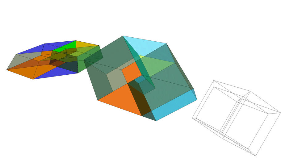 4th Dimension hypercube projected onto a 3d shadow then its shadow ...