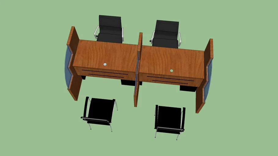 ESCRITORIO CON DIVISION PARA SERVICIO AL CLIENTE. | 3D Warehouse