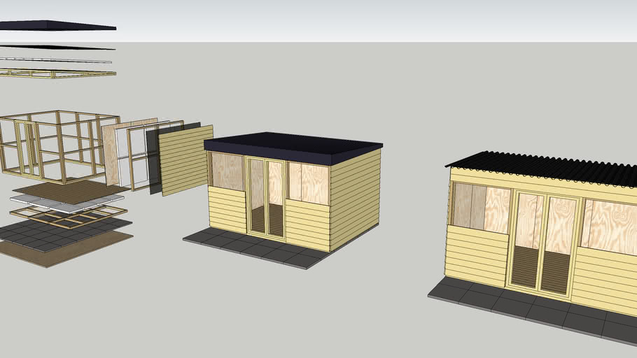 Shed Construction - Felt or Bitumen roof | 3D Warehouse
