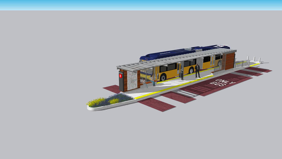 Bus Rapid Transit (BRT) Station/Stop (Median) | 3D Warehouse