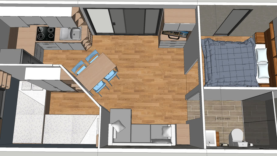 modern mobile home + interior | 3D Warehouse