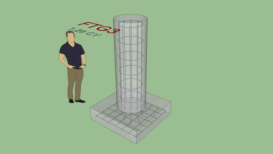 Large Concrete Footings and Piers | 3D Warehouse