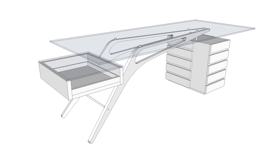 CAVOUR Writing Desk by CARLO MOLLINO | 3D Warehouse