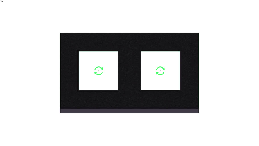 Unica Pure Frame 2 gang, black glass | 3D Warehouse