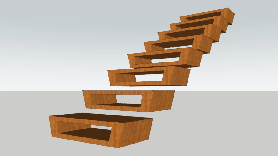 Wooden staircase | 3D Warehouse