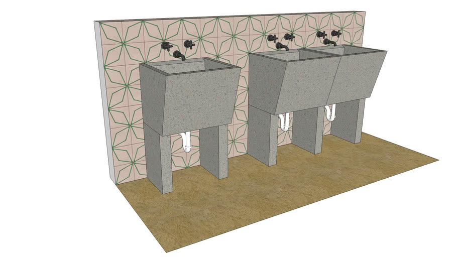 Concrete Laundry sink / Tina de concreto | 3D Warehouse