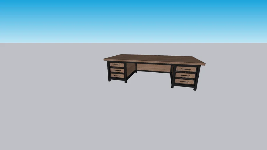 table steel and wood | 3D Warehouse