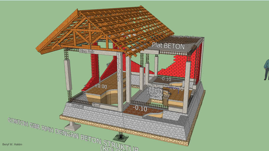 Picture House With Large Concrete Structure of foundation, sloof ...