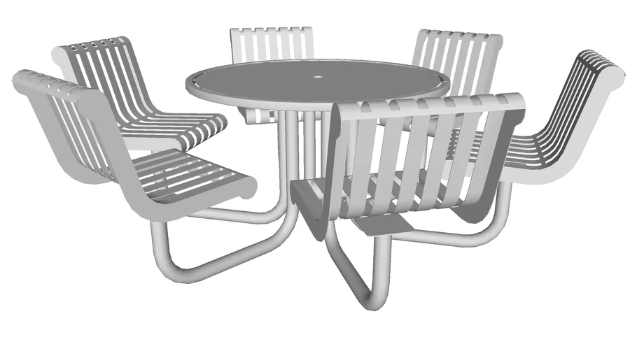 Rendezvous Table, 6 Swivel Seats | 3D Warehouse
