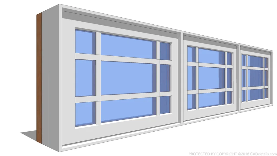 Premium Series Casement Transom 3 Wide | 3D Warehouse