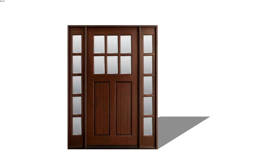 DOUBLE DOOR+MODERN+WOODEN+MAIN ENTRANCE+TRADITIONAL | 3D Warehouse