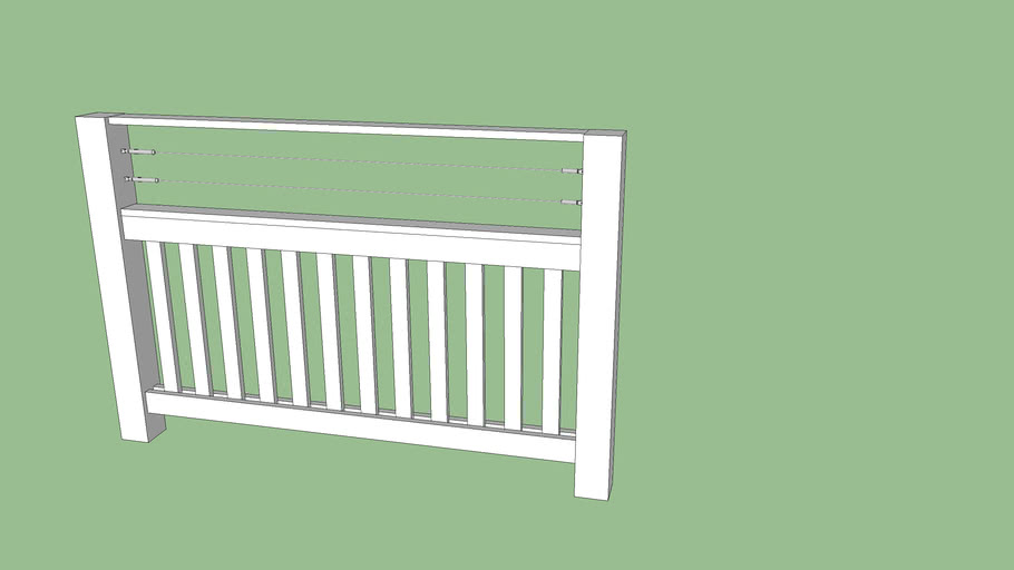 Cable Railing above Wood | 3D Warehouse