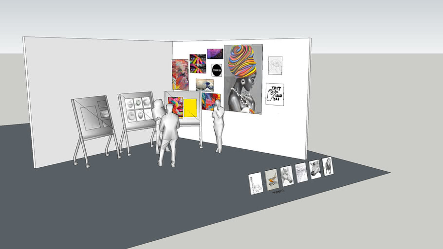 Art room with drawings and paintings with enscape objects - kunst ...