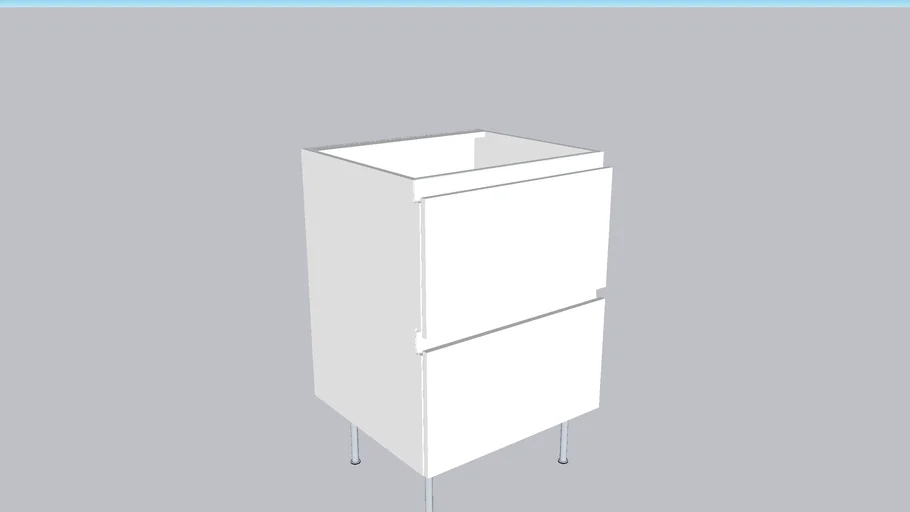 Kitchen cabinet 60cm with 2 drawers handle-free | 3D Warehouse