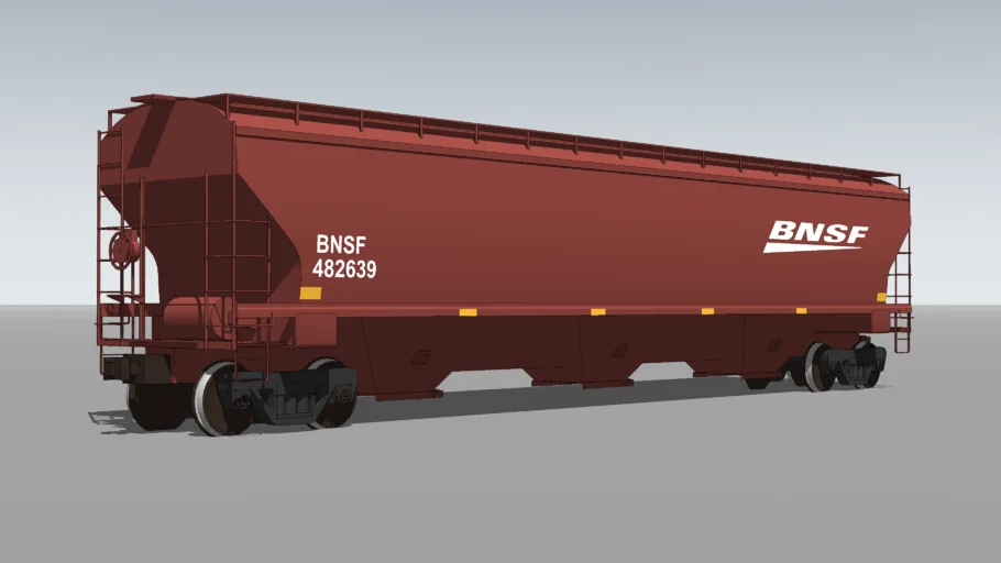 Trinity 3-Bay Centerflow Covered Hopper - BNSF Railway | 3D Warehouse