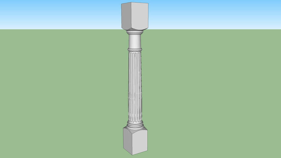 tablelegs.com Fluted Large Doric Columns with Blocks Part# 507CX36F | 3D Warehouse