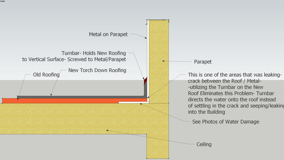 Parapet Roof Repair CAD Diagram | 3D Warehouse