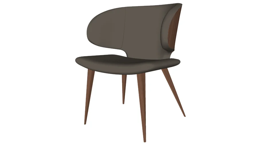 Harper Dining Chair Deep Taupe Leather by Modloft | 3D Warehouse