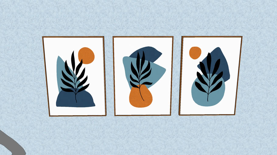 Decorative frames abstract blue organic shapes | 3D Warehouse