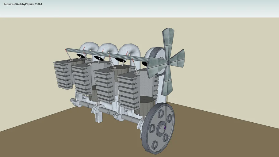 Straight 4 car engine | 3D Warehouse