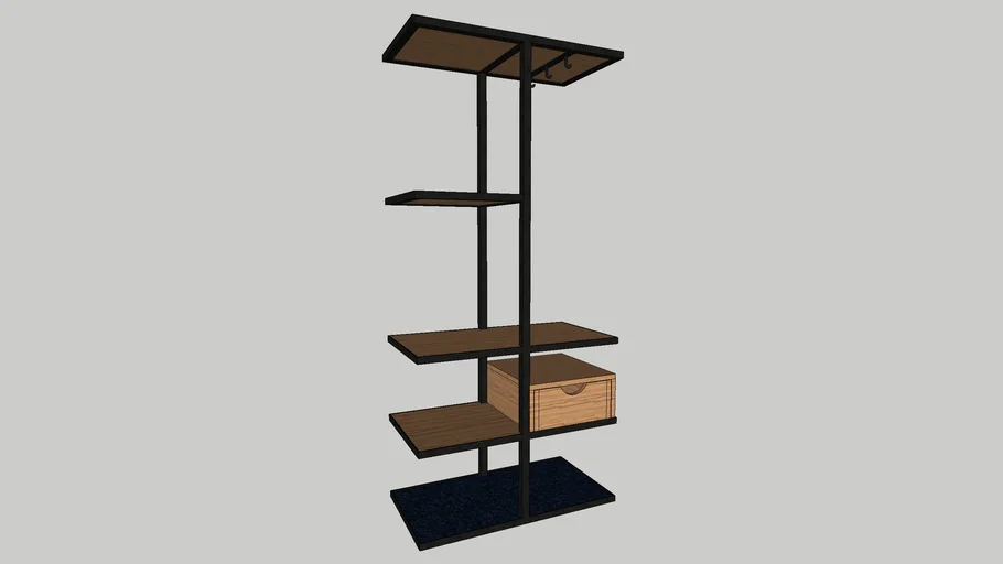 Metal and wood rack | 3D Warehouse