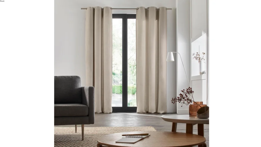 Rideau Madura à oeillets doublé Carlina beige | 3D Warehouse